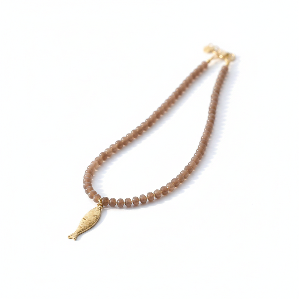 Collar Piedras Naturales - Pescadito Café 8 – Ámbar Joyas